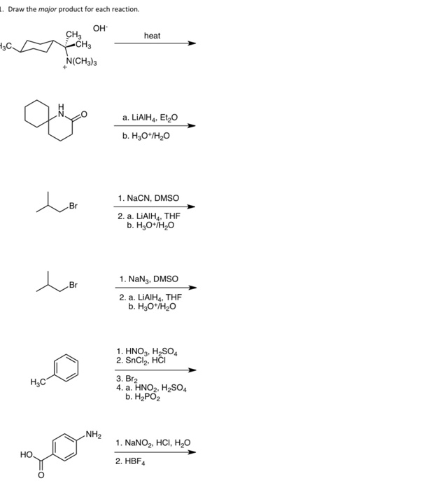 Solved Draw the major product for each reaction. он. CH3 | Chegg.com
