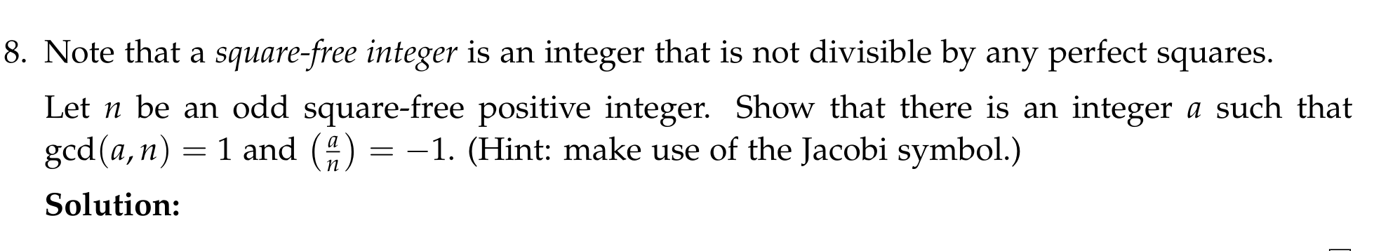 Solved Note that a square-free integer is an integer that is | Chegg.com