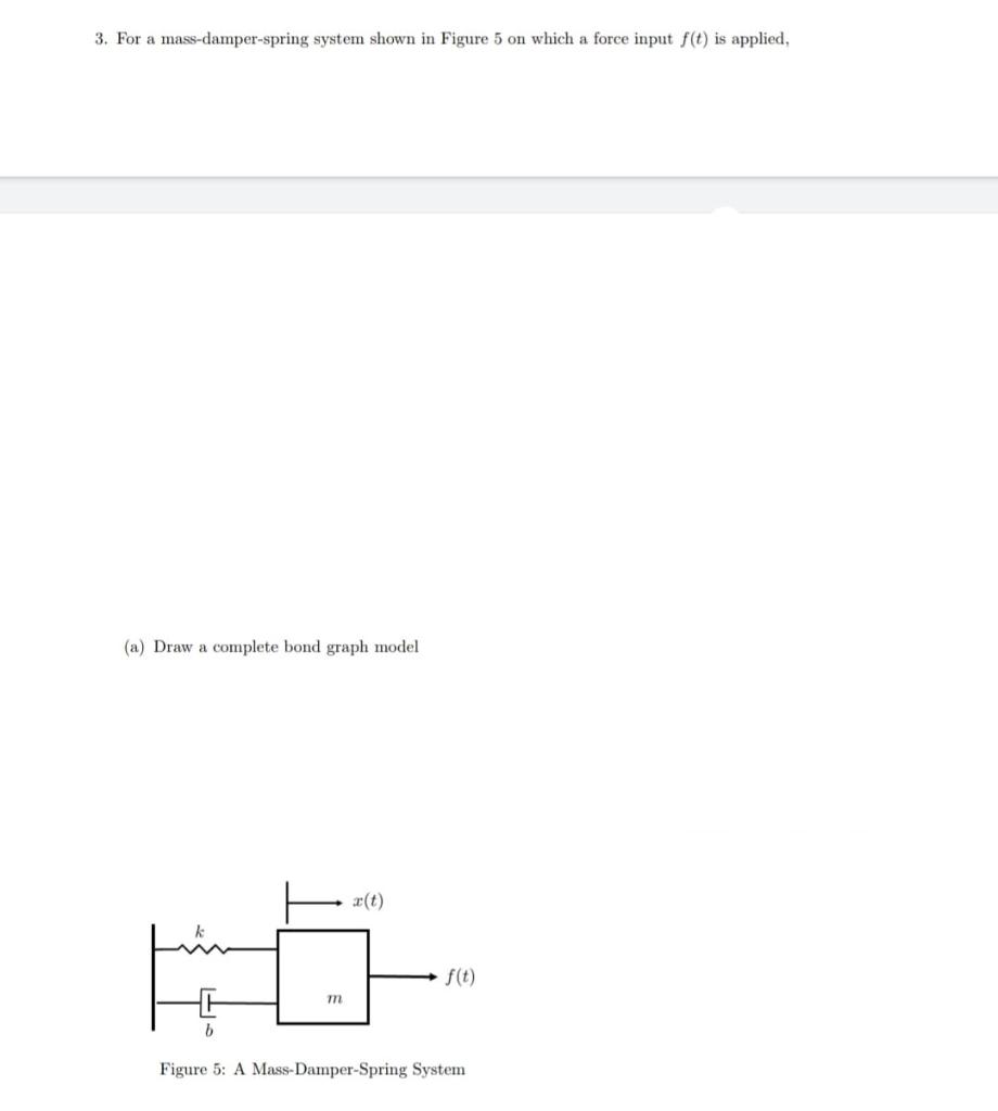 Solved 3. For a mass-damper-spring system shown in Figure 5 | Chegg.com