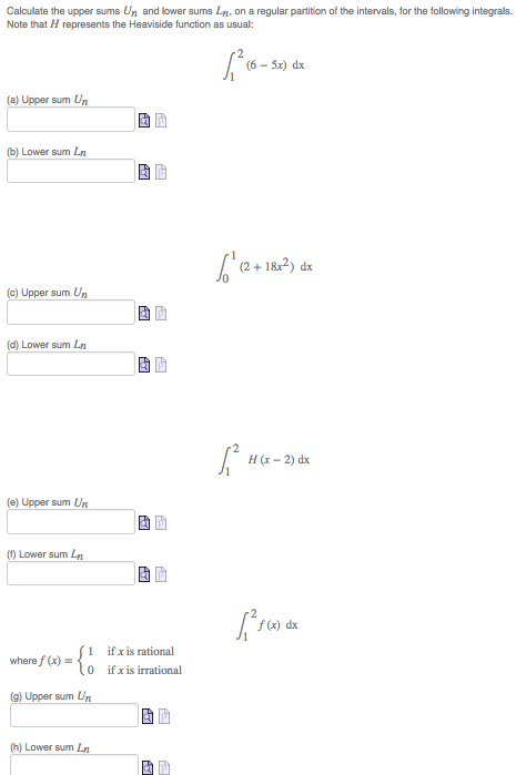 Solved Calculate the upper sums Unand lower sums Ln, on a | Chegg.com