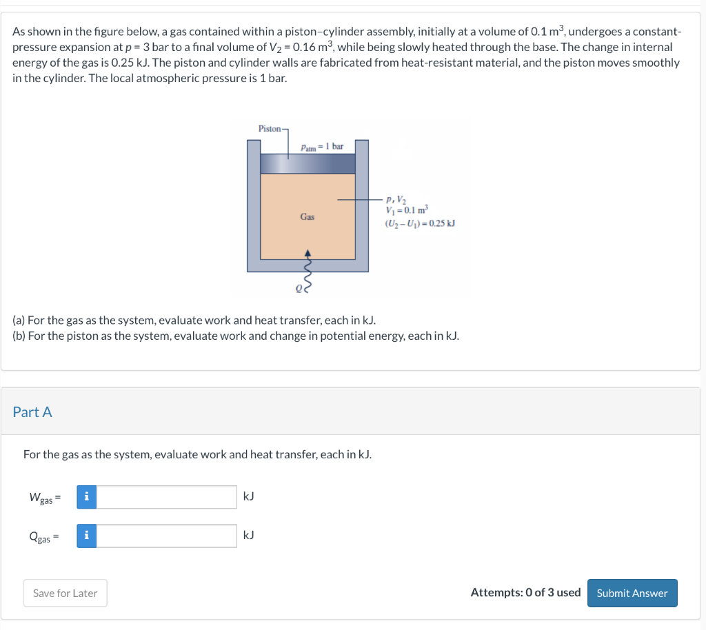 Solved As shown in the figure below, a gas contained within | Chegg.com