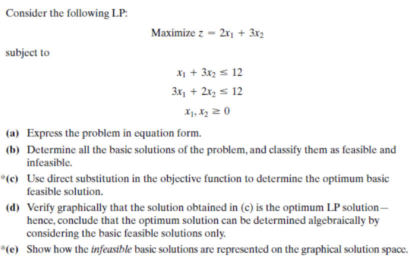 Solved Consider The Following Lp Maximize Z 2x1 3x2