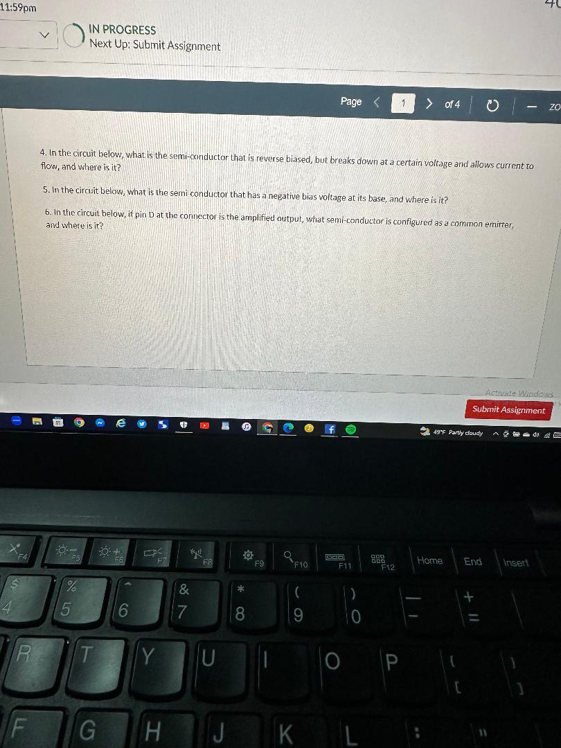 The schematic that belongs to questions 4,5, and 6 | Chegg.com