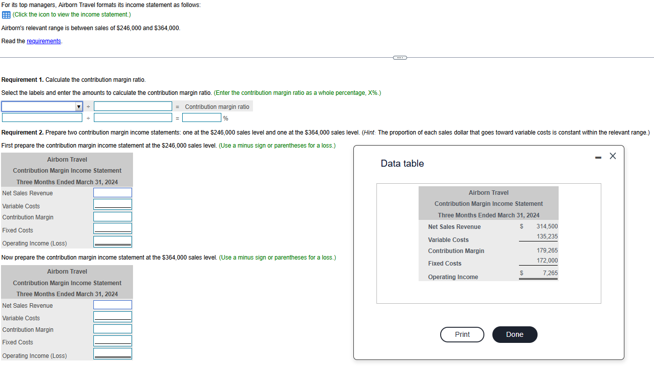 Solved (Click ﻿the icon to ﻿view the income | Chegg.com
