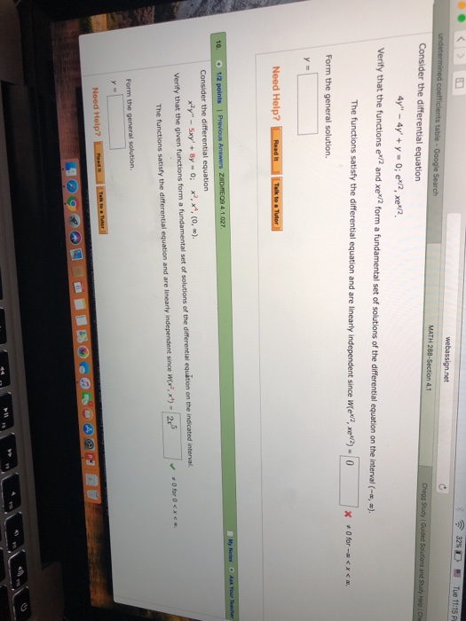 Solved Verify that the functions ex2 and xex2 form a | Chegg.com