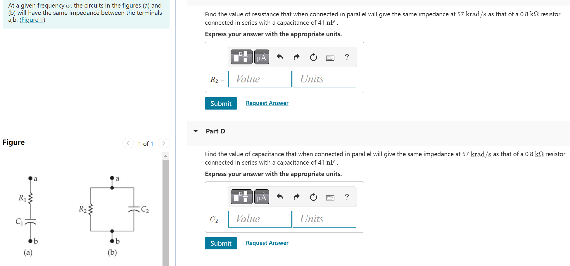 Solved Find C2 Express your answer in terms of the | Chegg.com