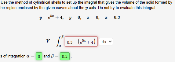 Solved Use the method of cylindrical shells to set up the | Chegg.com