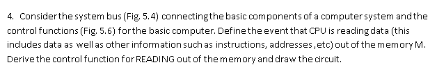 4. Considerthe system bus (Fig. 5.4) connectingthe | Chegg.com