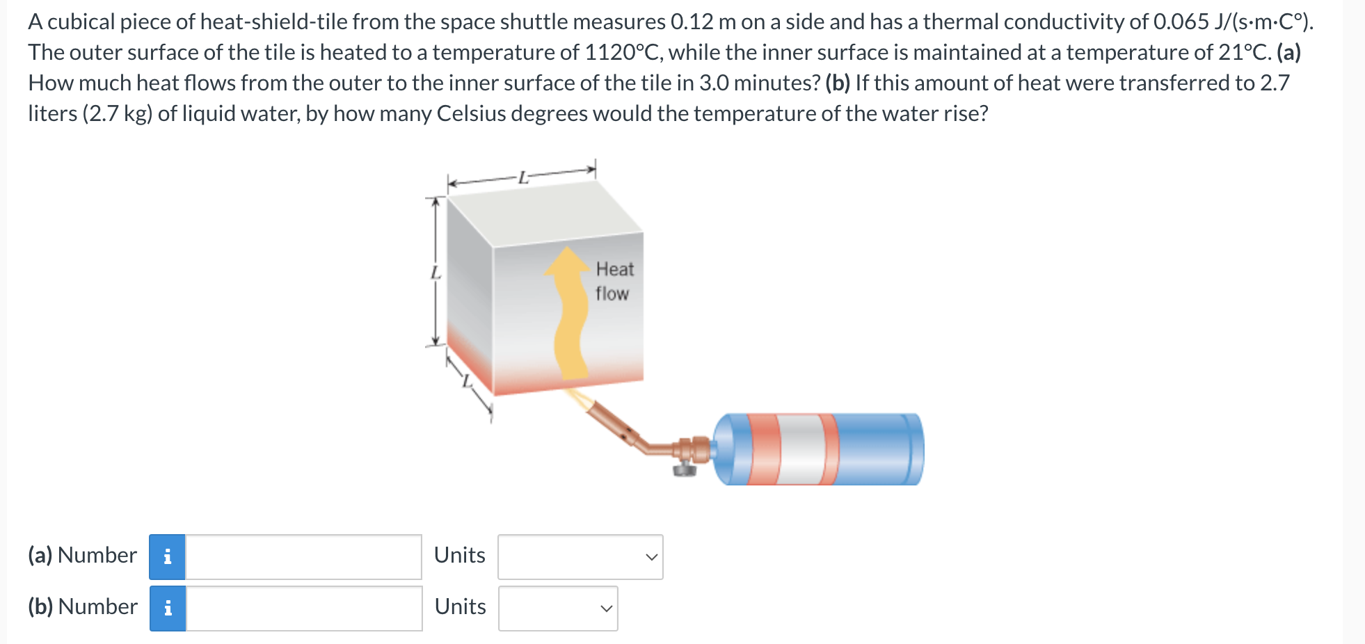 Solved A cubical piece of heat-shield-tile from the space | Chegg.com