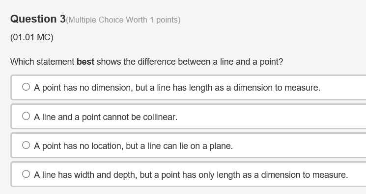 Solved Question 3(Multiple Choice Worth 1 points) (01.01 MC) | Chegg.com
