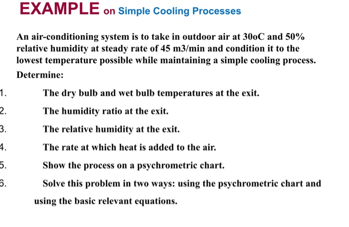 Solved EXAMPLE on Simple Cooling Processes An | Chegg.com