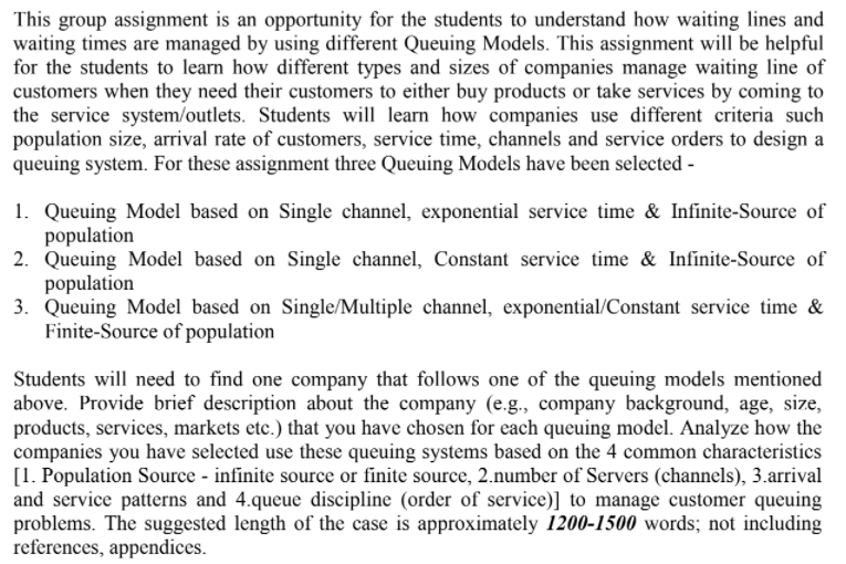 Solved This group assignment is an opportunity for the | Chegg.com