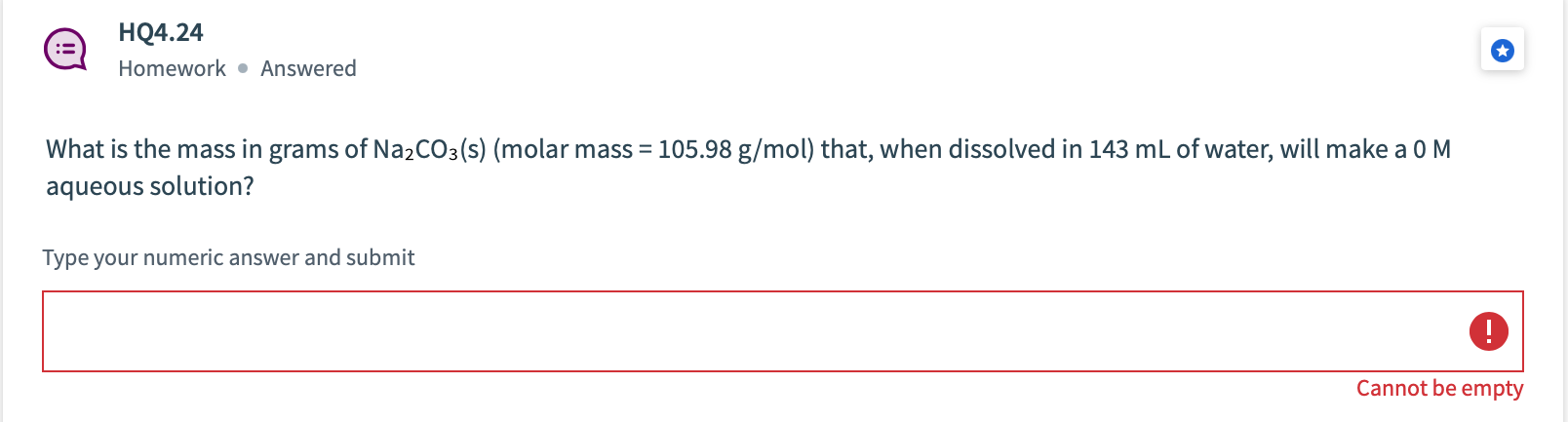 Solved What is the mass in grams of Na2CO3( s) (molar mass | Chegg.com