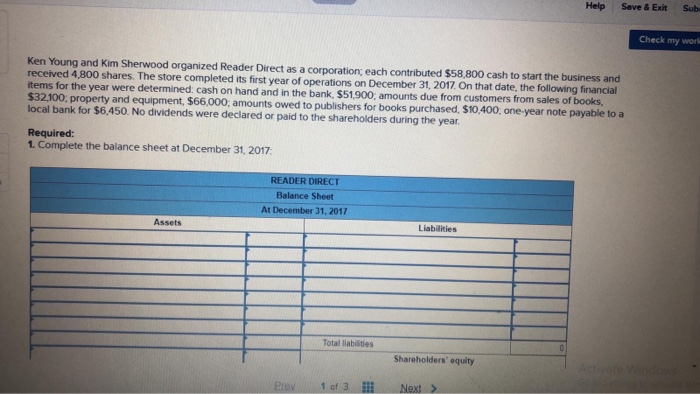 Solved Help Save & Exit Sub Check my work d Kim Sherwood | Chegg.com