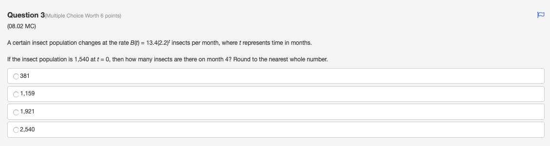 Solved 2 Question 3 Multiple Choice Worth 6 points) (08.02 | Chegg.com
