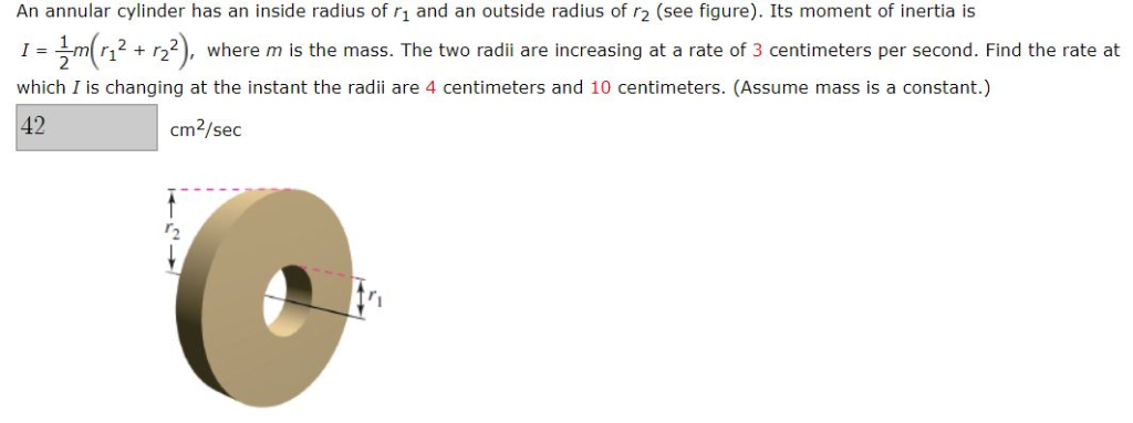 Solved An annular cylinder has an inside radius of r1 and an | Chegg.com