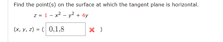 Solved Find the point(s) on the surface at which the tangent | Chegg.com