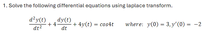 Solved Solve the following differential equations using | Chegg.com