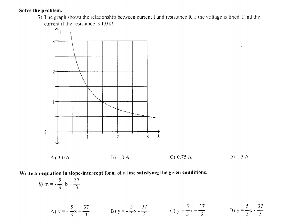 Solved Solve the problem. 7) The graph shows the | Chegg.com