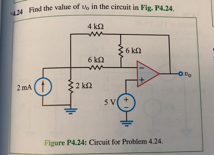 Solved Find the value of vo in the circuit in Fig. P4.24 4. | Chegg.com