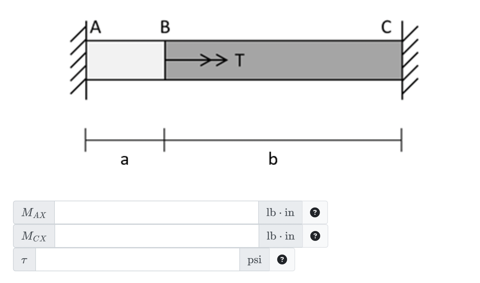 Solved A torque T is applied to the circular rod ABC shown | Chegg.com