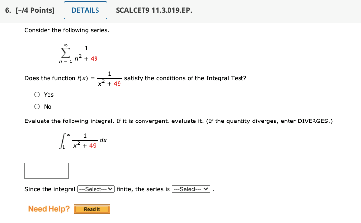 6. [-14 Points) DETAILS SCALCET9 11.3.019.EP. | Chegg.com