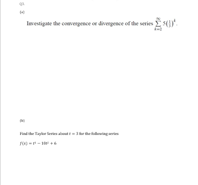 Solved 03 Investigate the convergence or divergence of the | Chegg.com