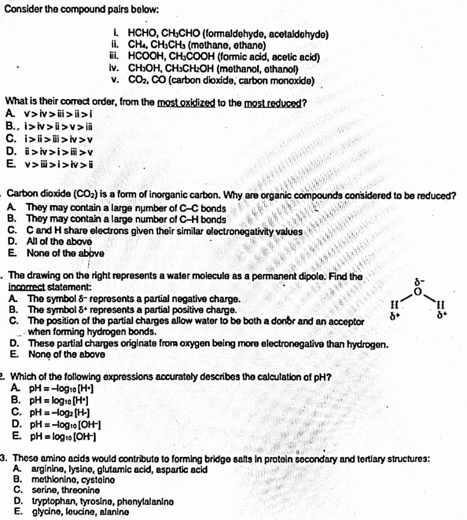 Solved Consider the compound pairs below: 1. HCHO, CHOCHO | Chegg.com