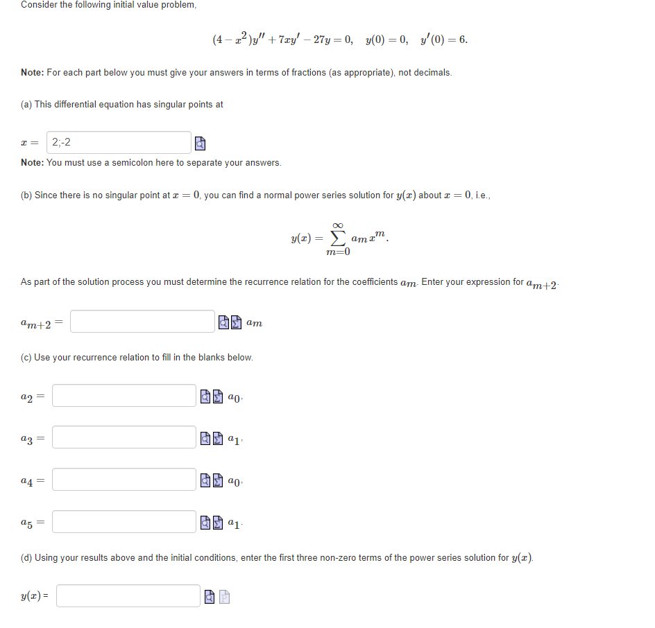 Solved Consider the following initial value problem, | Chegg.com