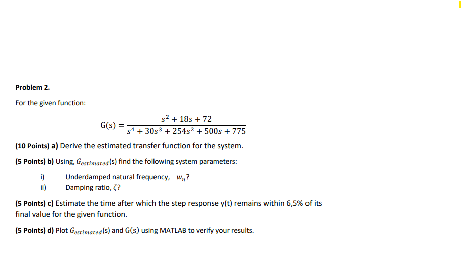 Solved Problem 2for The Given 
