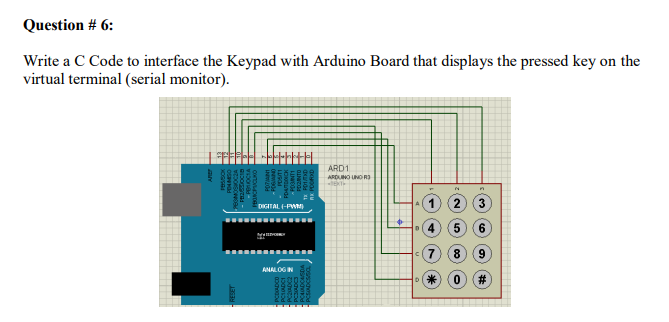 Solved Question #6: Write a C Code to interface the Keypad | Chegg.com