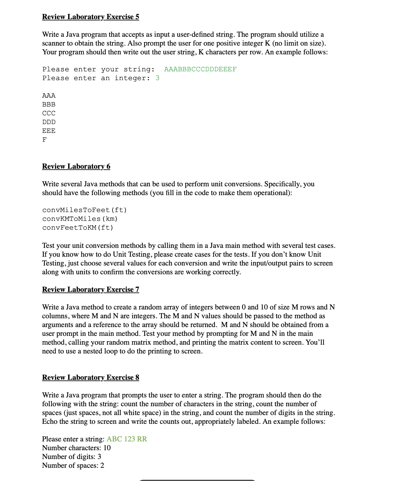 Solved Review Laboratory Exercise 5 Write a Java program | Chegg.com