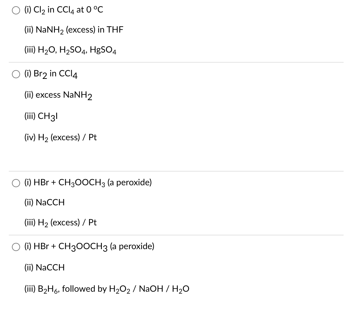 Solved Choose the sequence of reagents which would best | Chegg.com