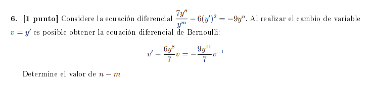 Solved Consider the differential equation 7y′′ ym - 6(y′)2 = | Chegg.com