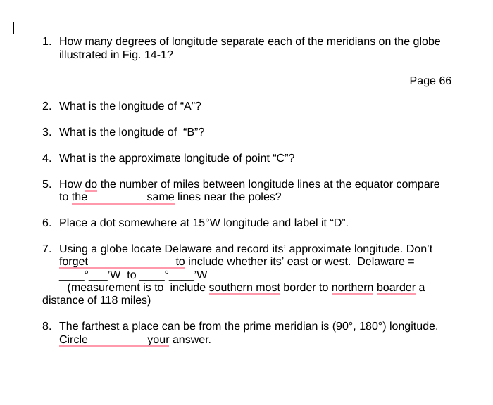 Solved Equator Fig. 14-11. How many degrees of longitude | Chegg.com