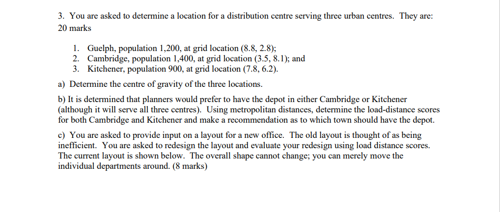 Solved 3. You are asked to determine a location for a | Chegg.com