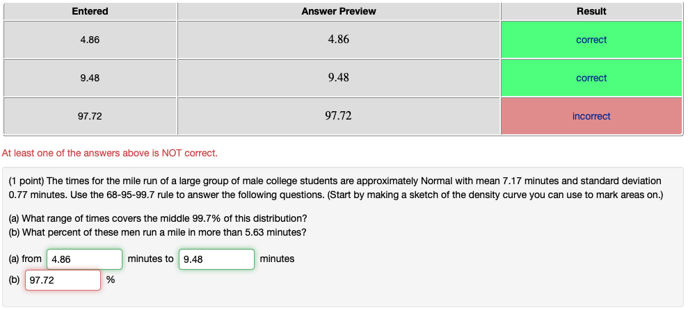 Solved Entered Answer Preview Result 4.86 4.86 correct 9.48 | Chegg.com
