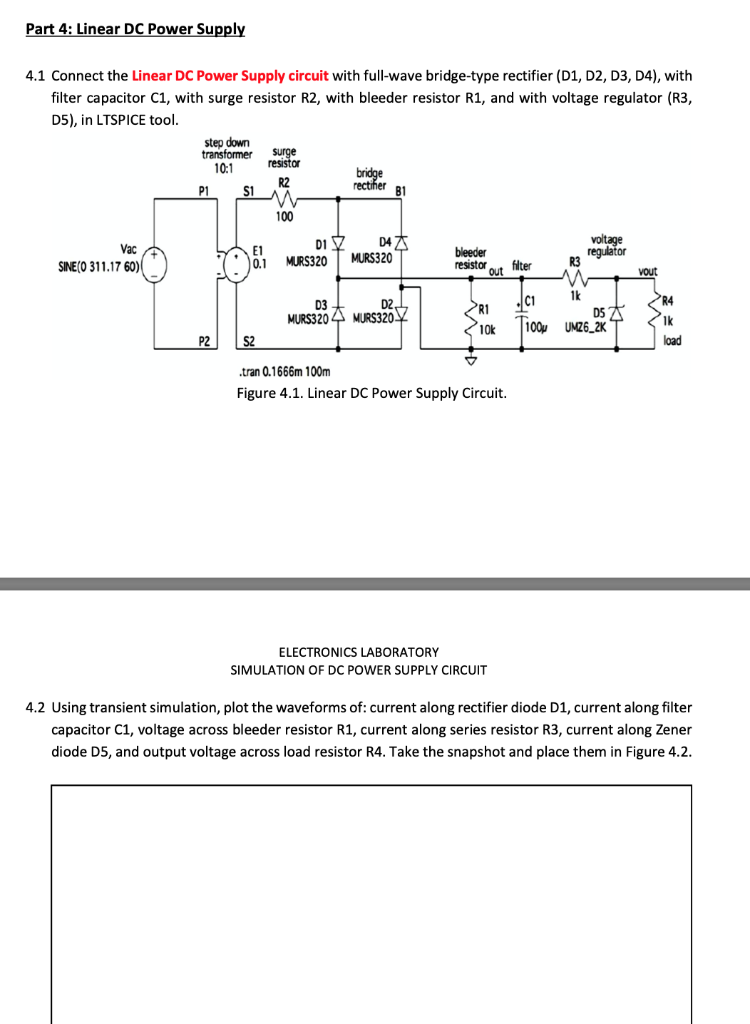 Solved Part 4: Linear DC Power Supply 4.1 Connect the Linear | Chegg.com