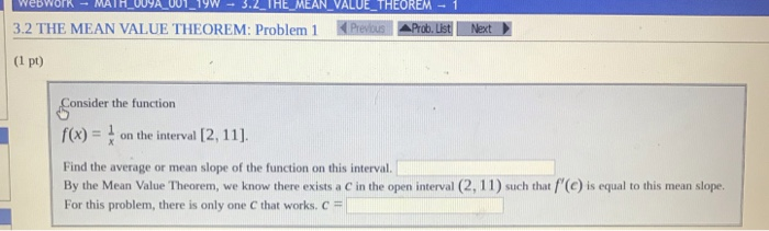 Solved webwork → MATH-009A-001_1 | Chegg.com