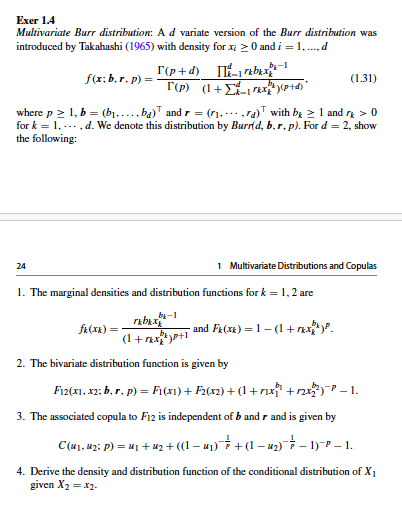 Solved Multivariat Burr distribution | Chegg.com