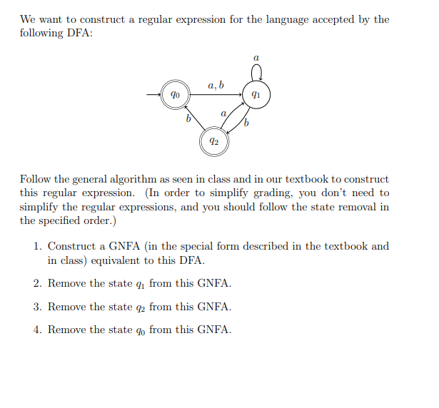 Solved We want to construct a regular expression for the | Chegg.com