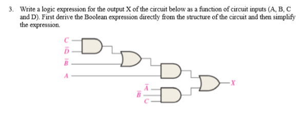 Solved . Write a logic expression for the output X of the | Chegg.com