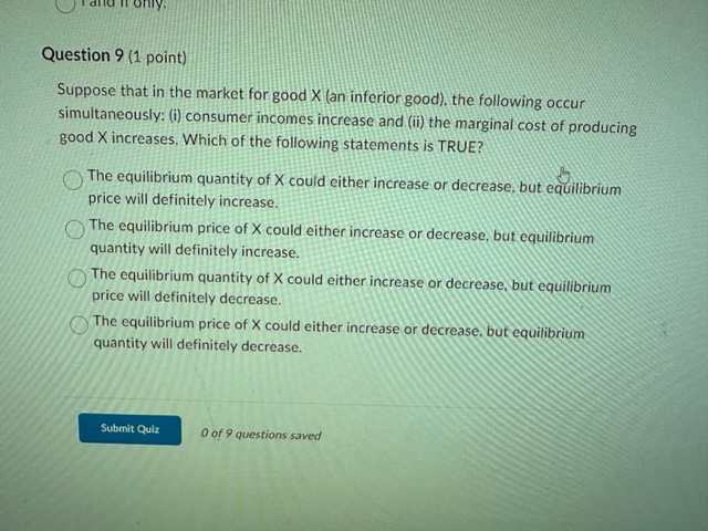 Solved Suppose that in the market for good X (an inferior | Chegg.com