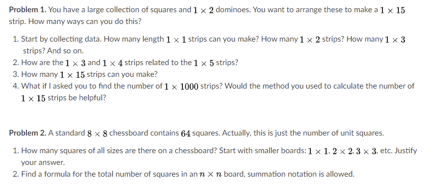 Solved Problem 1. You have a large collection of squares and | Chegg.com