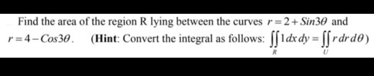 Solved Find the area of the region R lying between the | Chegg.com