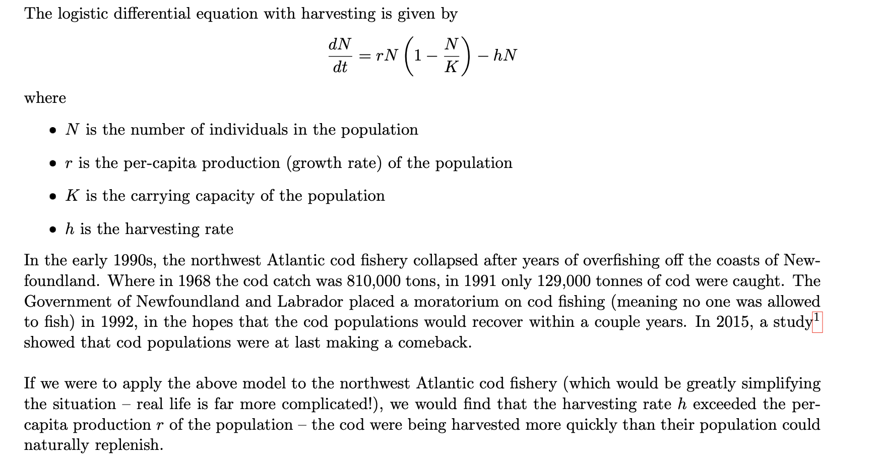 Solved The logistic differential equation with harvesting is | Chegg.com