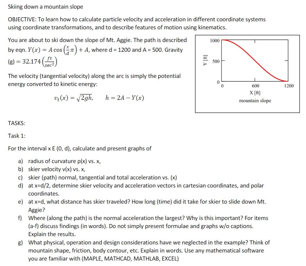 Solved Skiing down a mountain slope OBJECTIVE: To learn how | Chegg.com