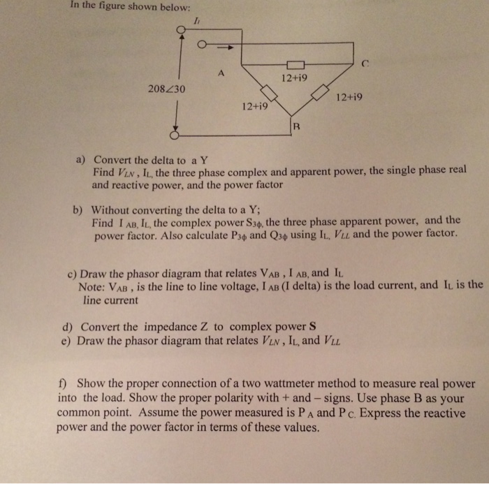 Solved In the figure shown below: a) Convert the delta to a | Chegg.com