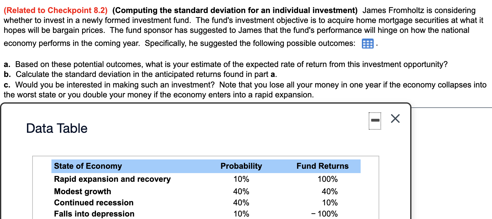 Solved (Related to Checkpoint 8.2) (Computing the standard | Chegg.com