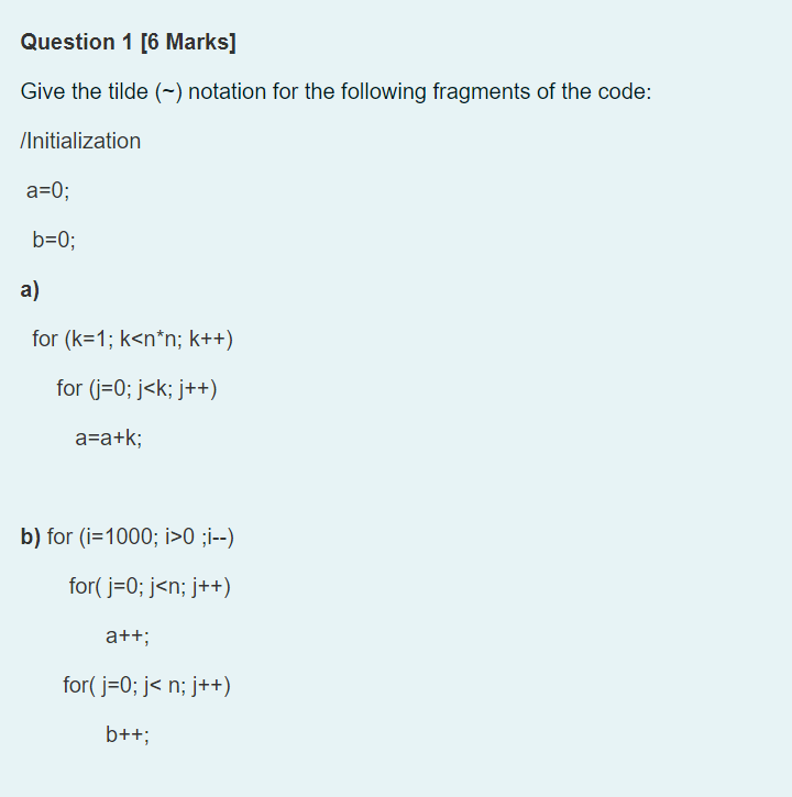 Solved Question 1 [6 Marks] Give the tilde (-) notation for | Chegg.com